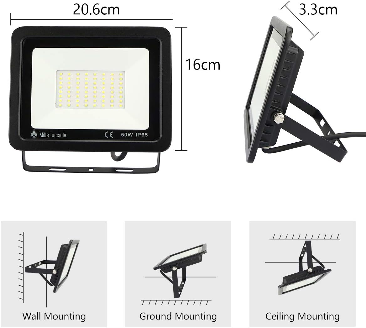 Security Lights with Light Sensor 50W Floodlight LED Light Sensor Super ...