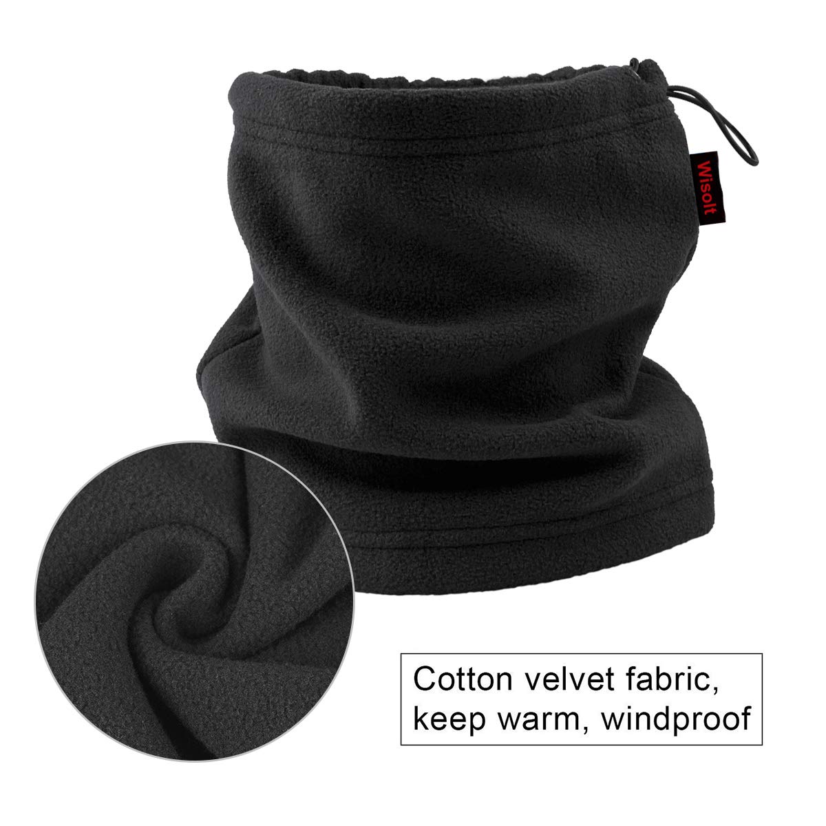 Winter Neck Warmer, Wisolt 3 in 1 Polar Fleece Wind Mask Thermal Neck ...
