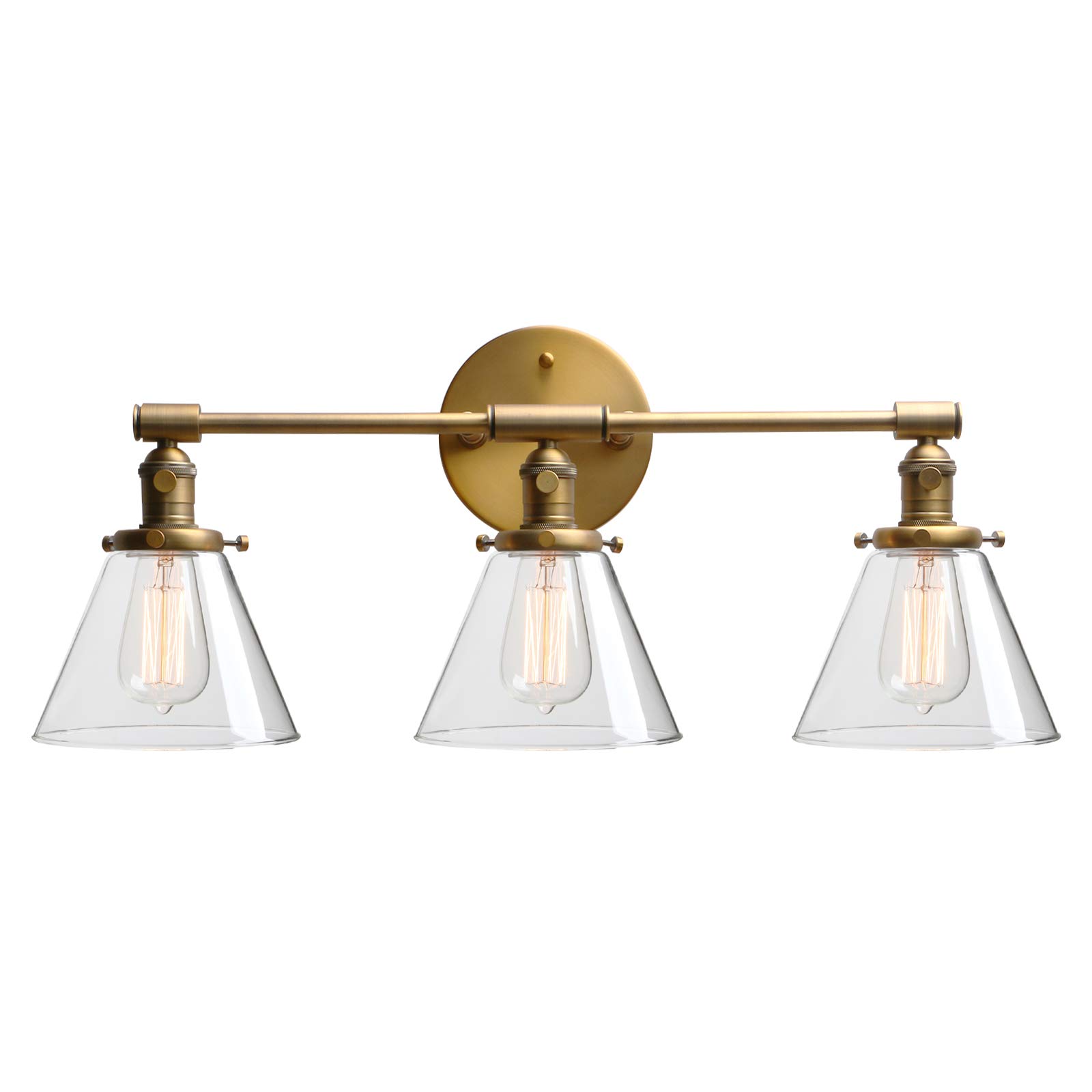 Phansthy 3 Light Sconce Wall Mount Bathroom Light Fixture with 7.3 ...