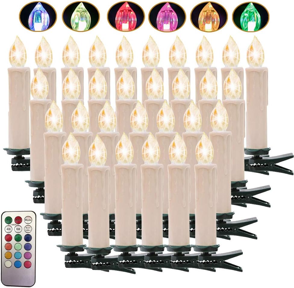 Candele LED COOSNUG Candele LED RGB Set di 20 Luci Candele a LED ...