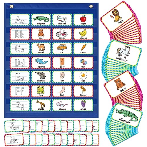 Mua Aizweb Dry Erase Alphabet Flash Card Pocket Chart for Home ...