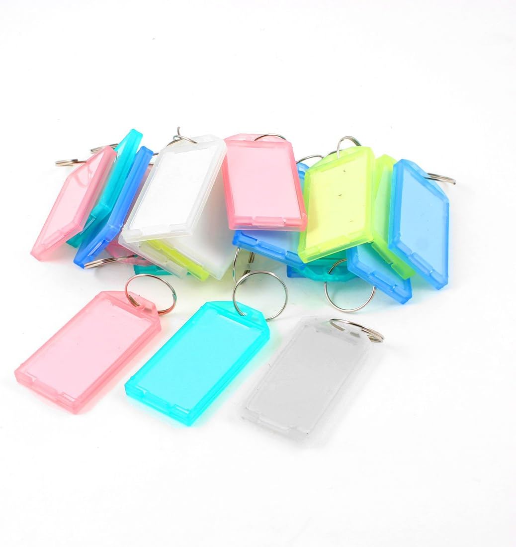 Amazon.com : uxcell Plastic Key ID Label Tags w Split Ring Keyring ...