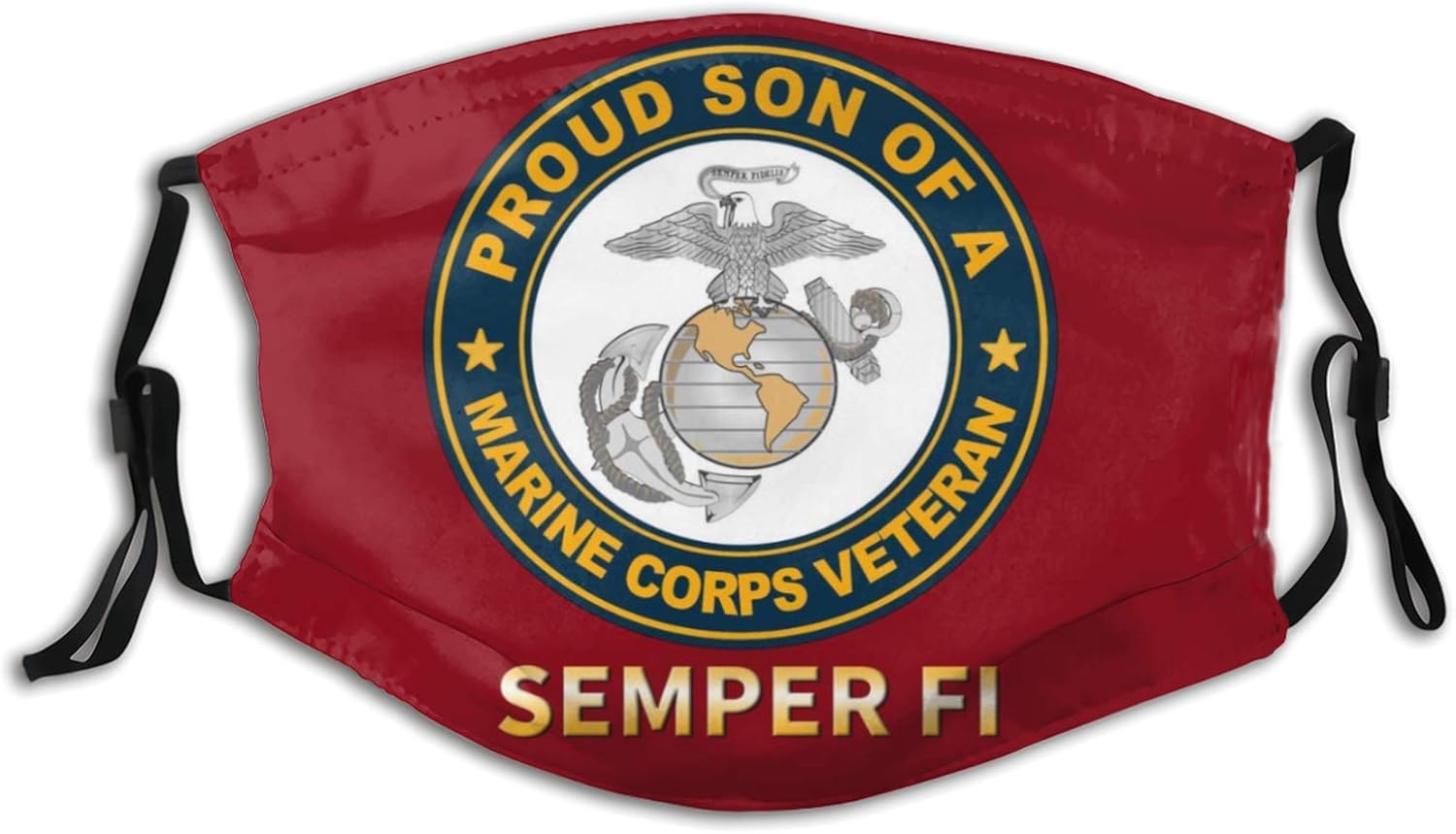 United States Marine Corps Face Mask with Filter Pocket, Usmc Semper Fi ...