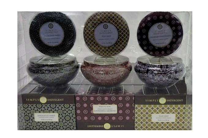 Simply Indulgent Scented Luxury Candle 3Pk: Amazon.co.uk: Kitchen & Home