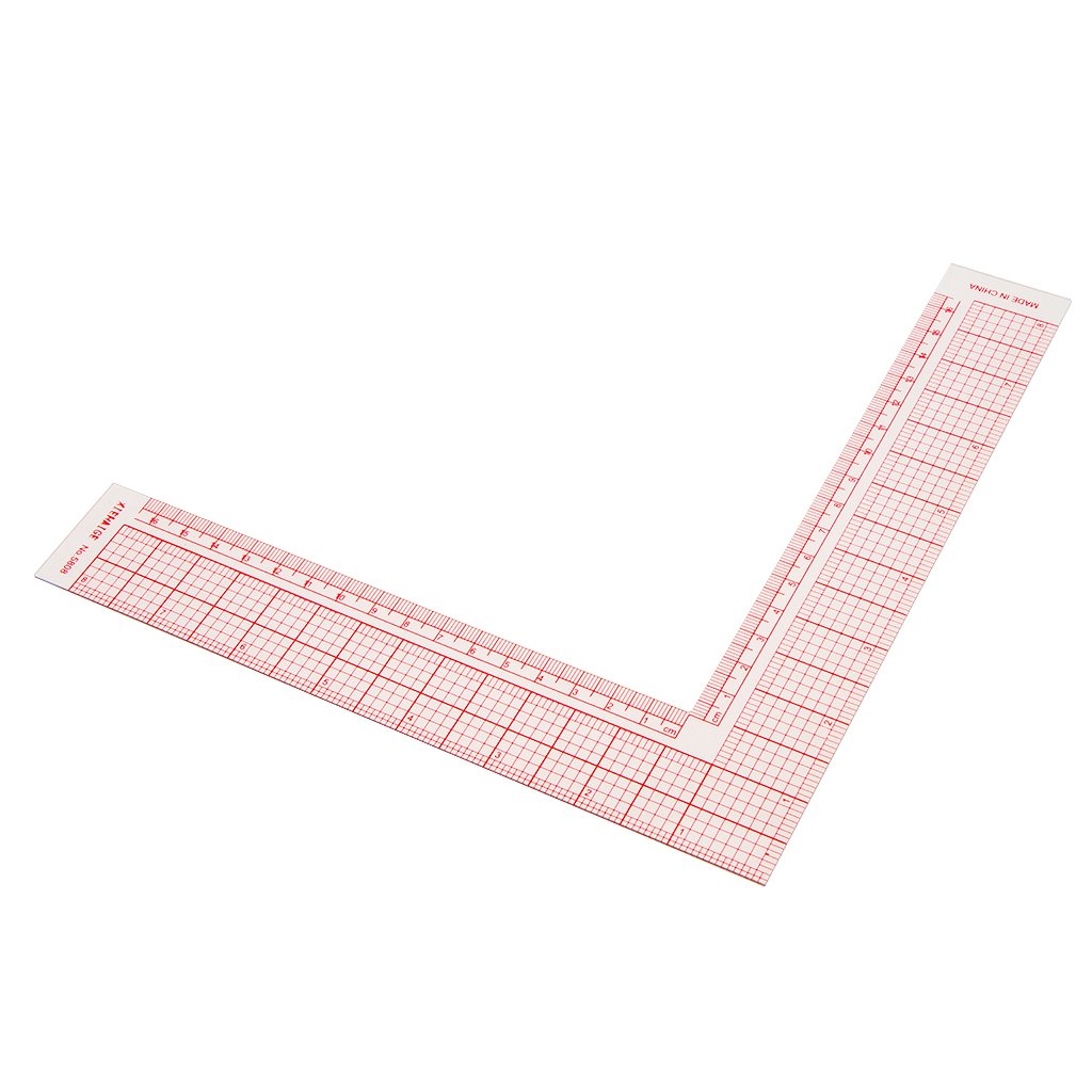 FITYLE L-square Garment Grading Ruler Plastic L Shape Ruler Inch and ...