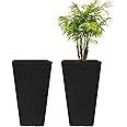 Amazon.com : Tall Planters 20 Inch, Flower Pot Pack 2, Patio Deck ...