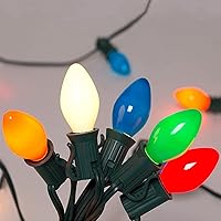 Amazon.com: 25Ft Christmas Lights Multicolor, C7 Vintage Christmas ...