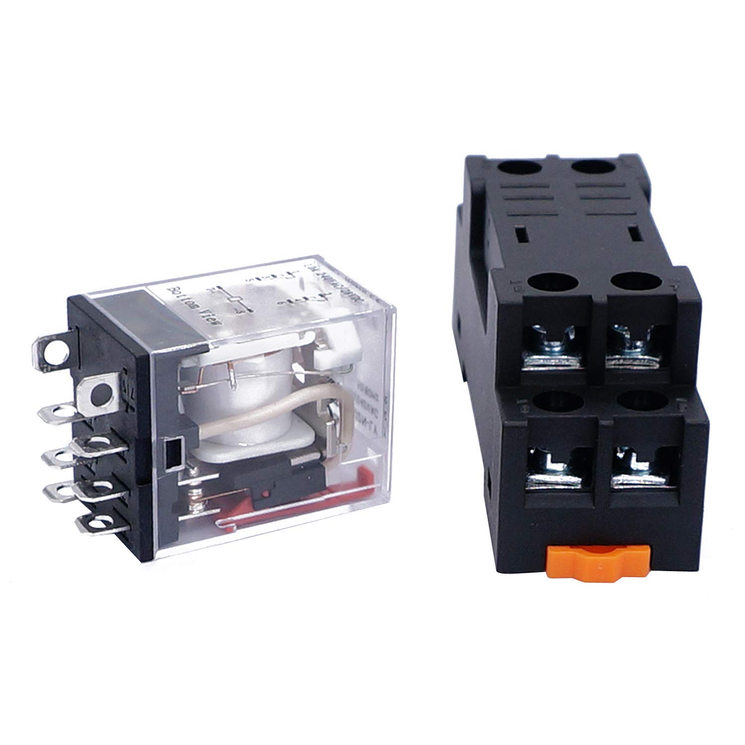 Taiss/DC 12V Coil Electromagnetic Power Relay 10A 2DPT 8 Pins 2NO+2NC ...