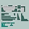 Womier Double Shot PBT keycaps,Custom Keyboard keycaps,White/Green ...