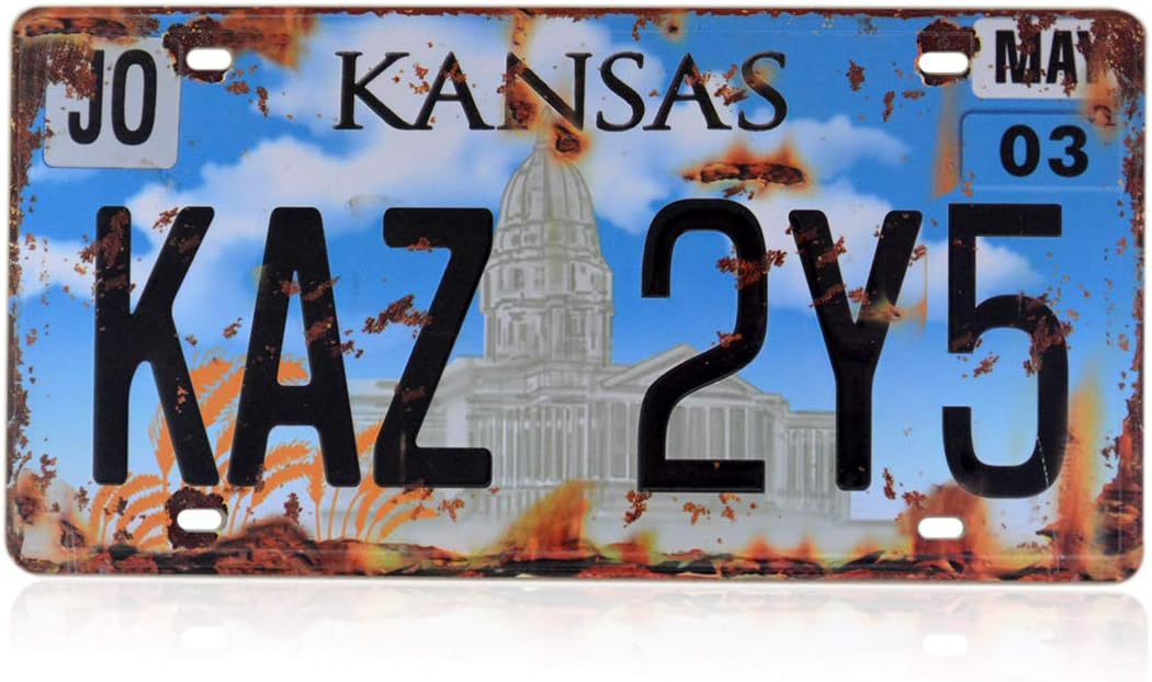 Retro Embossed License Plate | Supernatural | Metal Stamped Number Tag ...