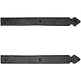 2 Pack 9" Black Faux Strap Hinges - Decorative Dummy Faux Hinge ...