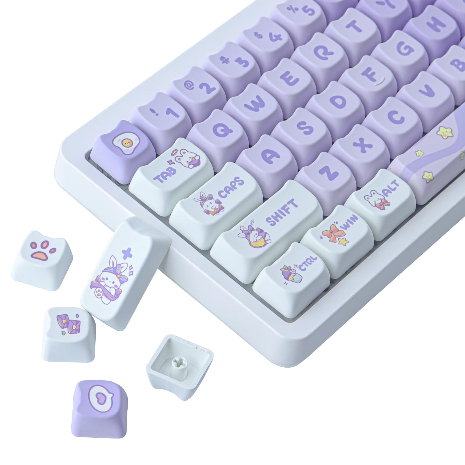 Mua PBT Keycaps 142 Keys Purple Dream Bunny Keycaps Dye-Sublimation ...