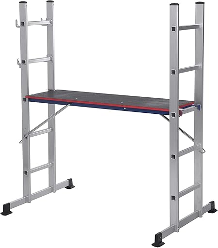 Werner 7101518 5 in 1 Combination Ladder with Platform Combi, Silver ...