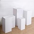 Amazon.com: Efavormart Set of 5 White Metal Rectangular Prop Pedestal ...