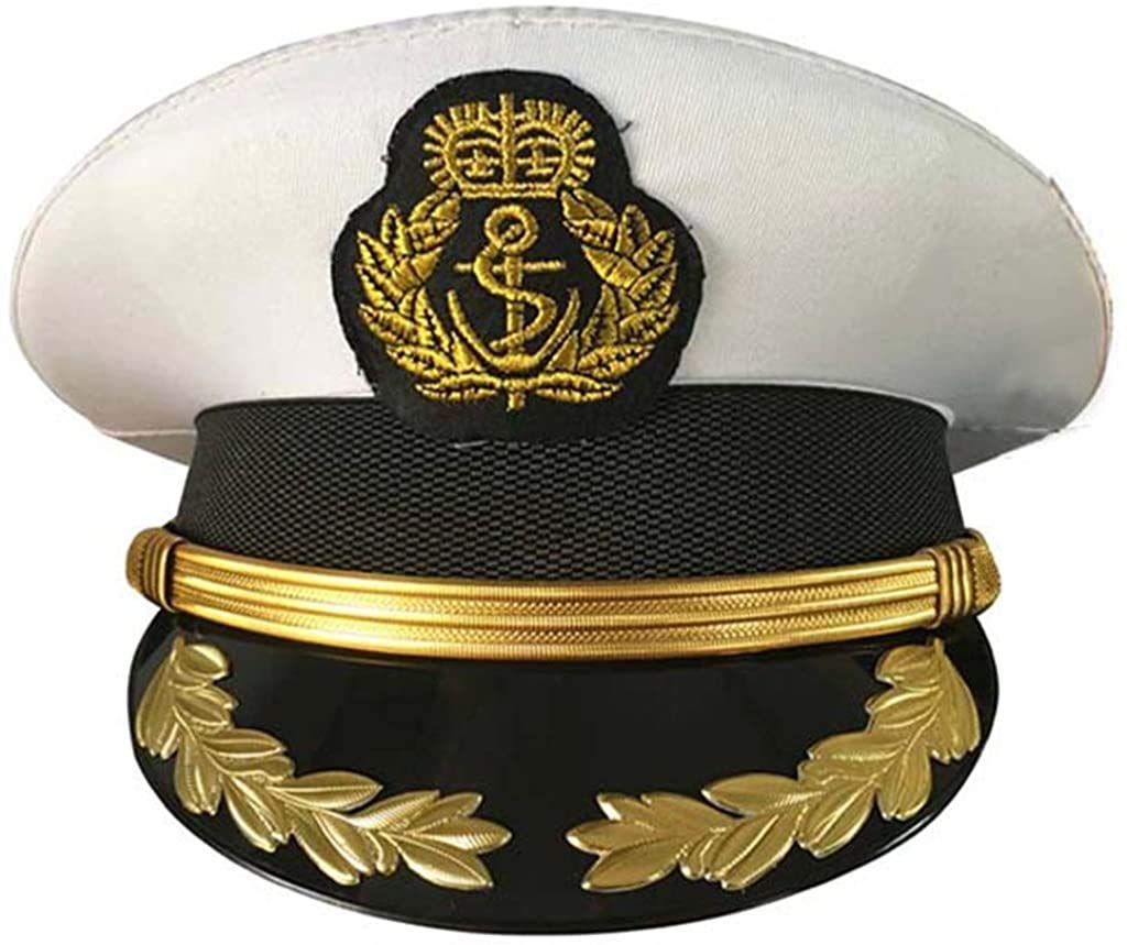 Buy CHECKIN Custom Costume Admiral Hats Navy Officer Cap Yacht Captain ...