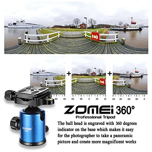 ZOMEI Z818 Tall Camera Tripod 65'' Aluminium Alloy Monopod with 360 Panorama Ball Head Quick ...