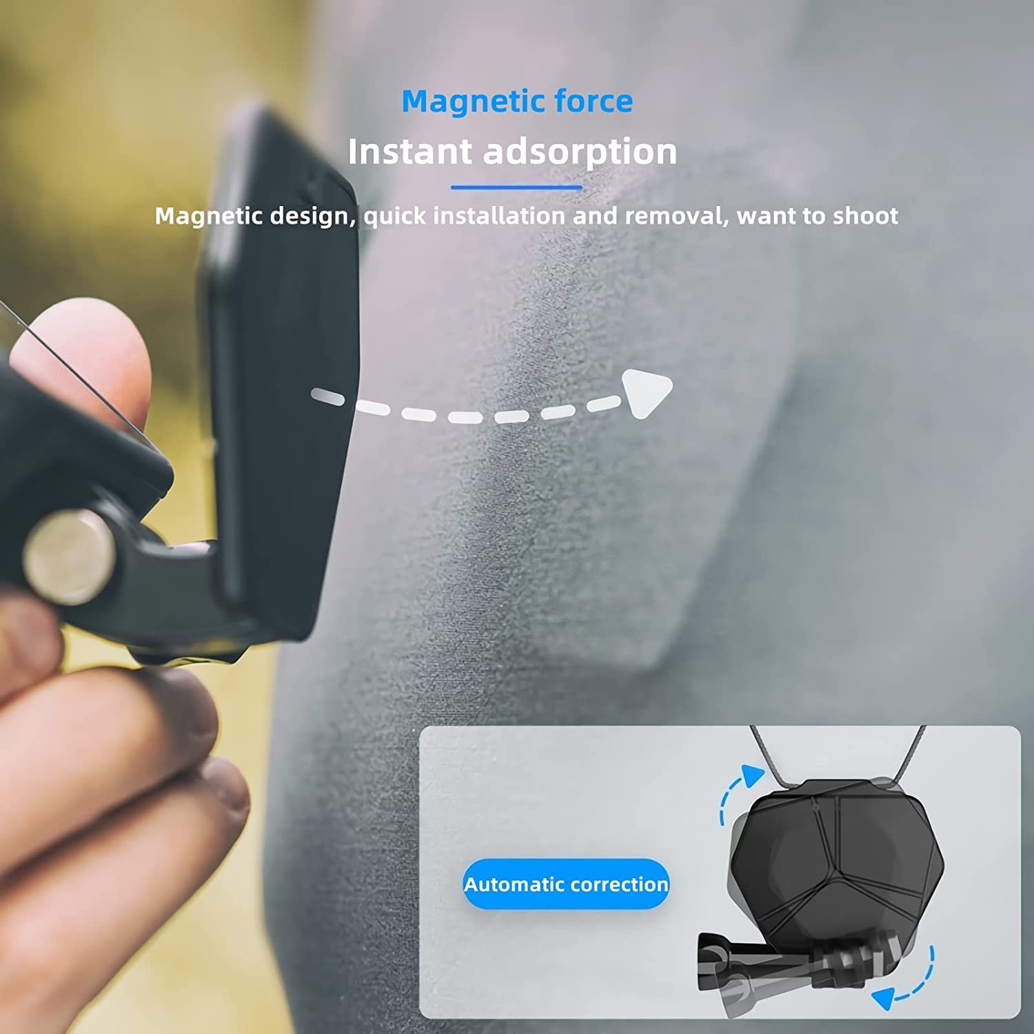 Mua REYGEAK Magnetic Neck Mount for GoPro, Adjustable POV Chest ...