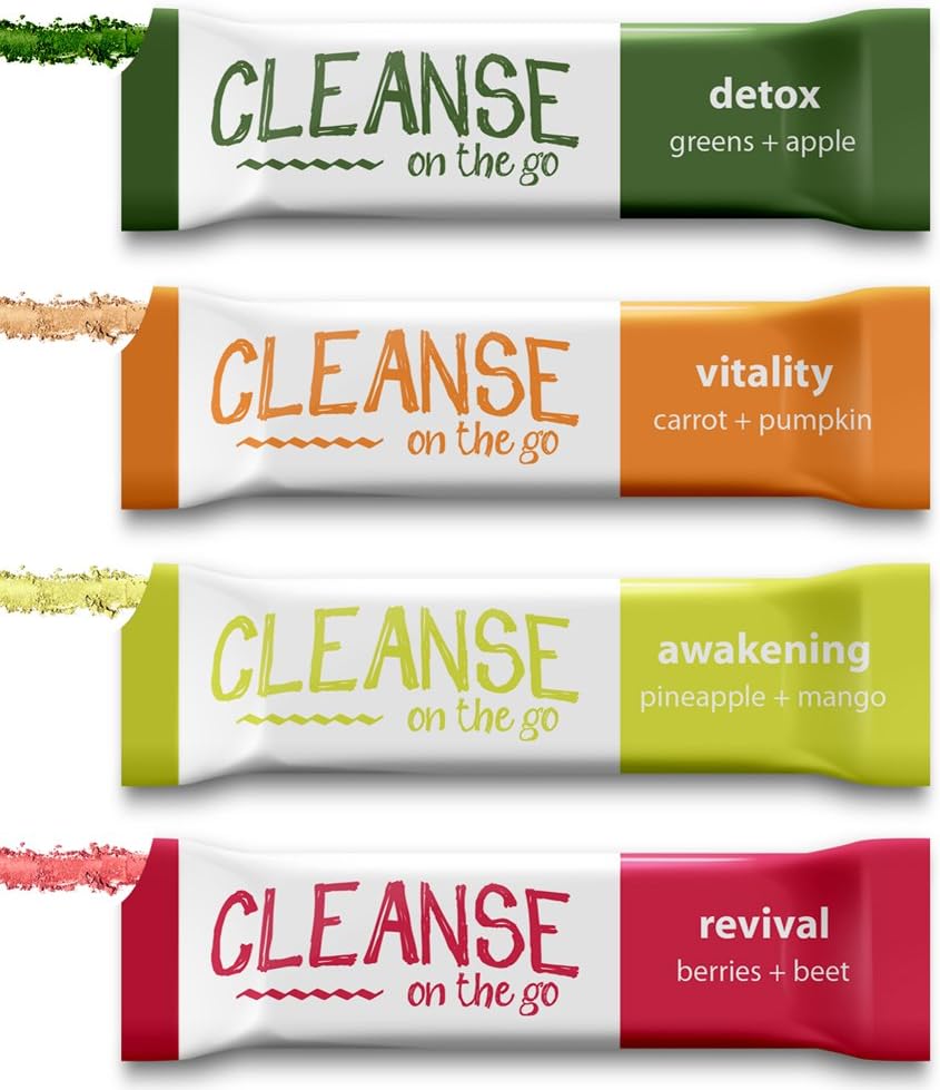 1 Day Juice Cleanse - Just Add Water & Enjoy - 7 Single Serving Powder ...