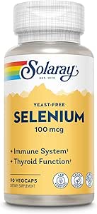 Amazon.com: Solaray Yeast Free Selenium 100mcg, Healthy Immune ...