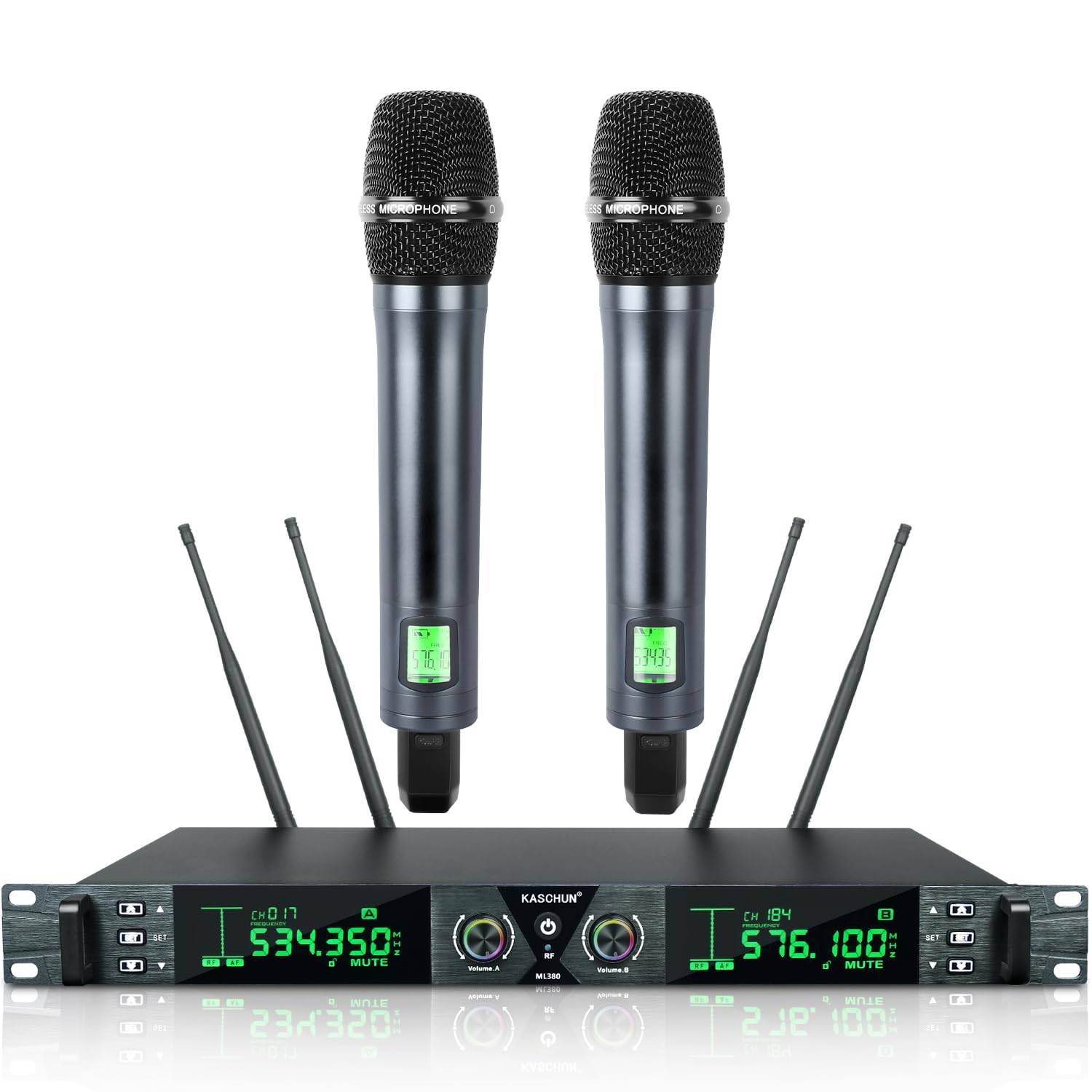Mua Kaschun Professional Wireless Microphone System 2*Wireless Handheld Dynamic Microphone ...