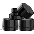 Amazon.com: (200 Pack) 5ml Thick Black Glass Containers with Black ...
