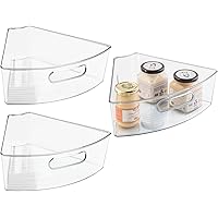 Amazon.com: mDesign Kitchen Cabinet Plastic Lazy Susan Storage ...