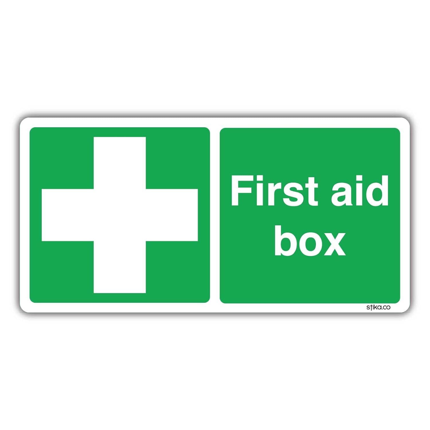 First Aid Box Kit Sign, 20x10cm, Self-adhesive Vinyl Sticker, First aid ...