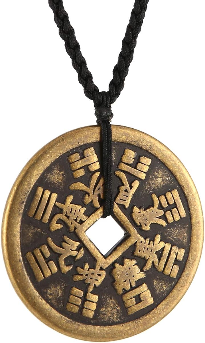 Amazon.com: HZMAN Brass Amulet Chinese Lucky Copper Coin Feng Shui Coin ...