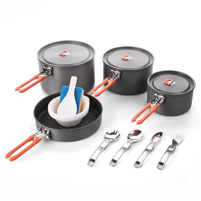 Mengzice Camping Cookware Lightweight Outdoor Backpacking Cooking ...