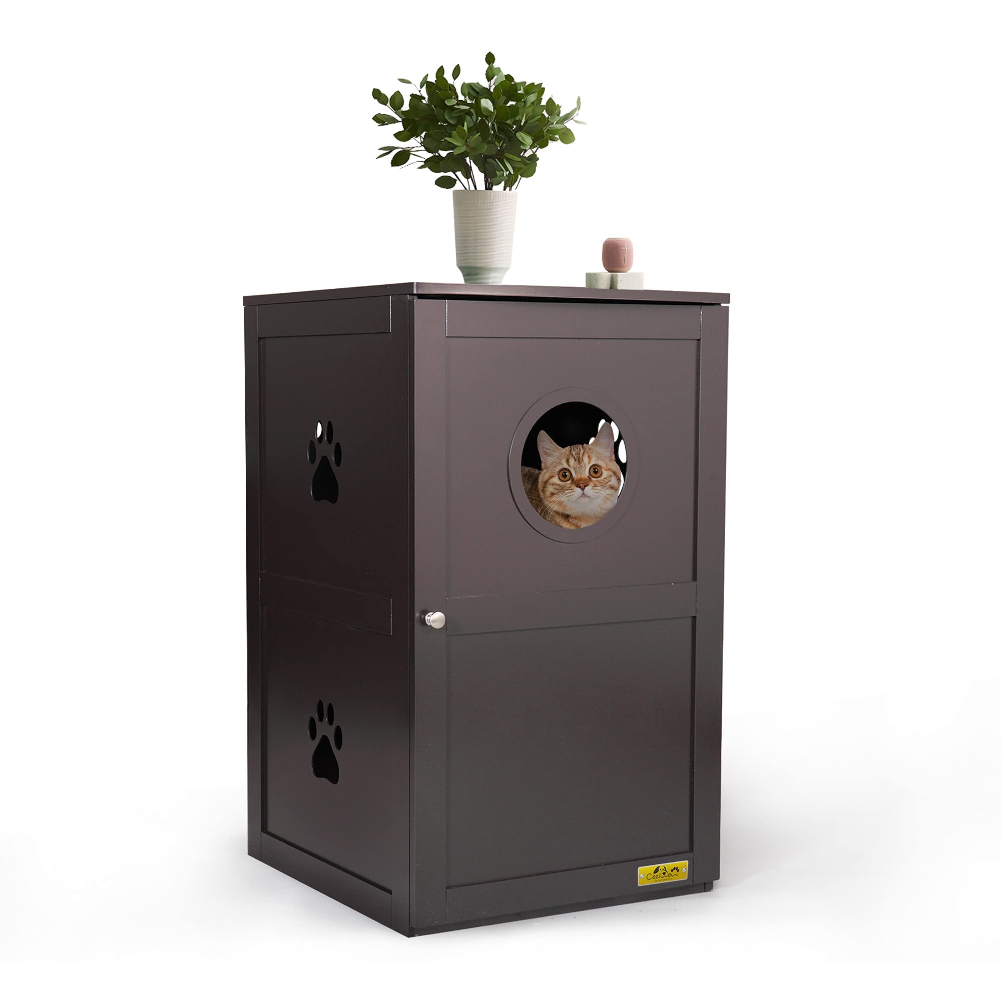 Mua Enclosed Litter Box Enclosure Furniture Hidden Cabinet,Cat Washroom ...