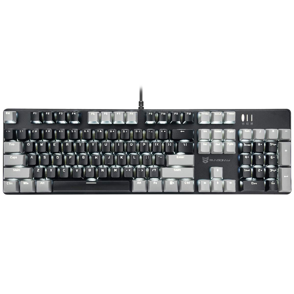 Qisan Mechanical Gaming Keyboard Full Size 104 Keys US Layout Wired ...