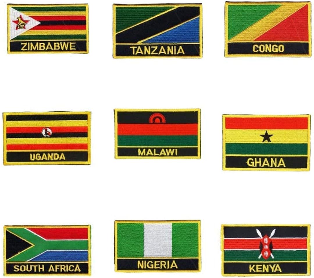 Africana Embroidery African Country Flag Patchwork Iron on Large Size ...