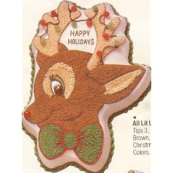 Amazon.com: Wilton Cake Pan: Rudy Rudolph Reindeer Christmas Holiday ...
