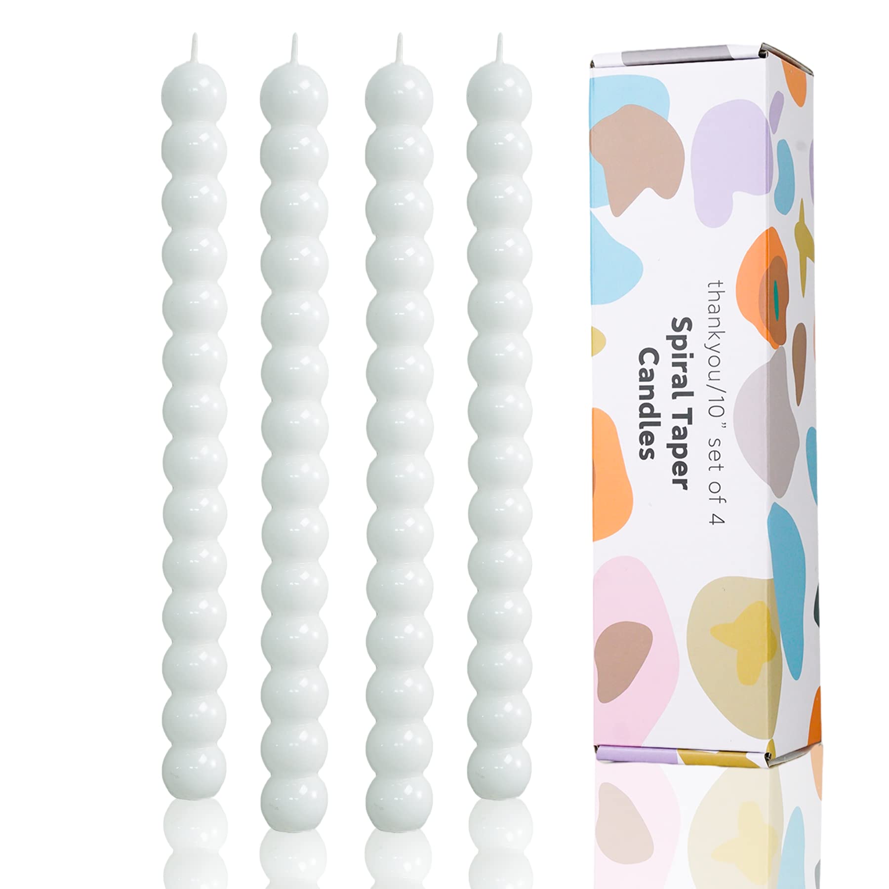 LPUSA White Spiral Taper Candles Twisted Candle Conical Stick Candles ...