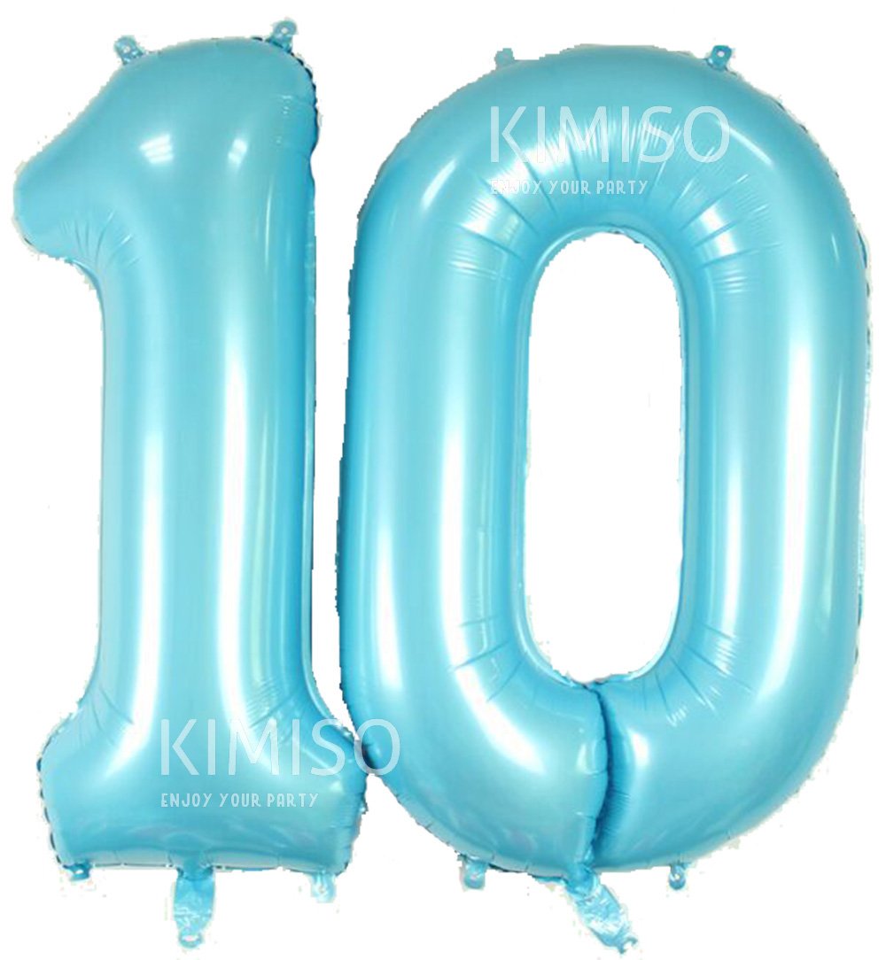 Galleon - KIMISO 10th Number Balloons, 40inch Foil Mylar Number 10 ...