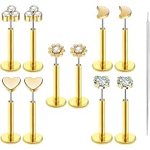 Glass Earring Retainer Luxe Modz 4PCS 12mm Flesh Tone Gorilla Glass ...