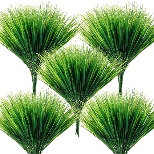 Ageomet 14 Bundles Fake Plants Outdoor, Artificial Grass, UV Resistant ...