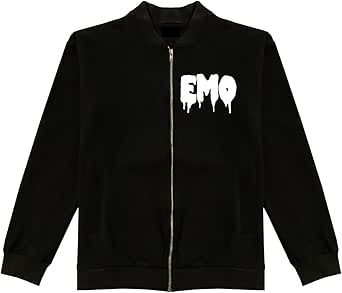 Emo Goth Classic Bomber Jacket at Amazon Men’s Clothing store
