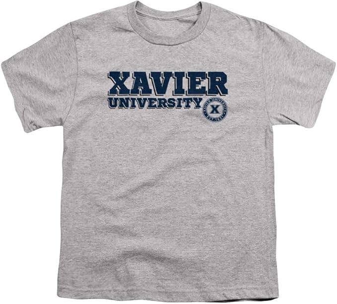 Amazon.com: Xavier University Official Block Text Unisex Youth T Shirt ...