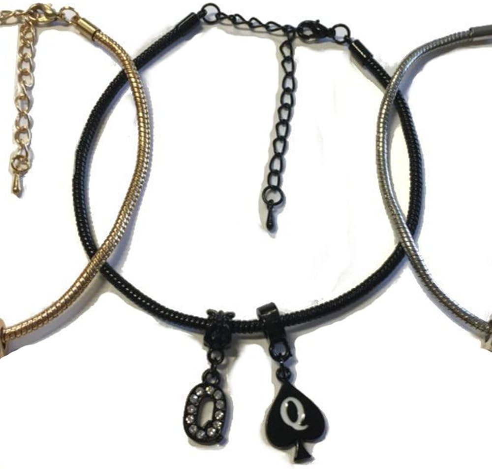 Alternative Intentions Q Spade (Queen of Spades) Charm Anklets in Black ...