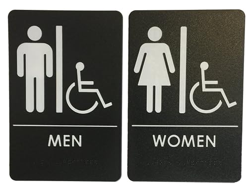 USA Made - Men's and Women's Restroom Signs ADA-Compliant Bathroom Door ...