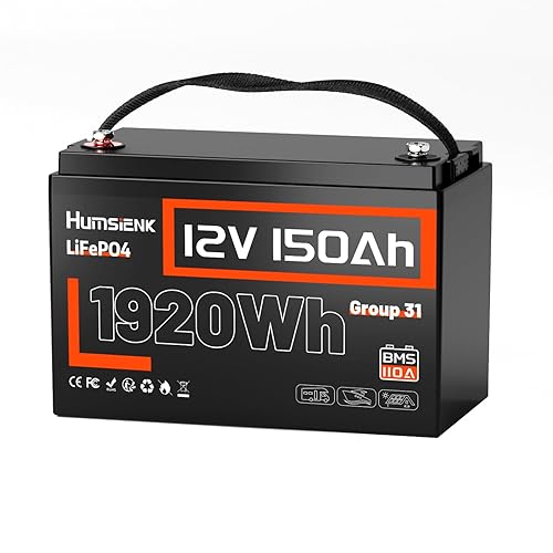 HumsiENK 12V 150Ah LiFePO4 Lithium Battery BCI Group31 Bluetooth- Built ...