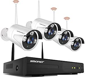 Amazon.com : SMONET Wireless Security Camera System,4CH HD Video ...