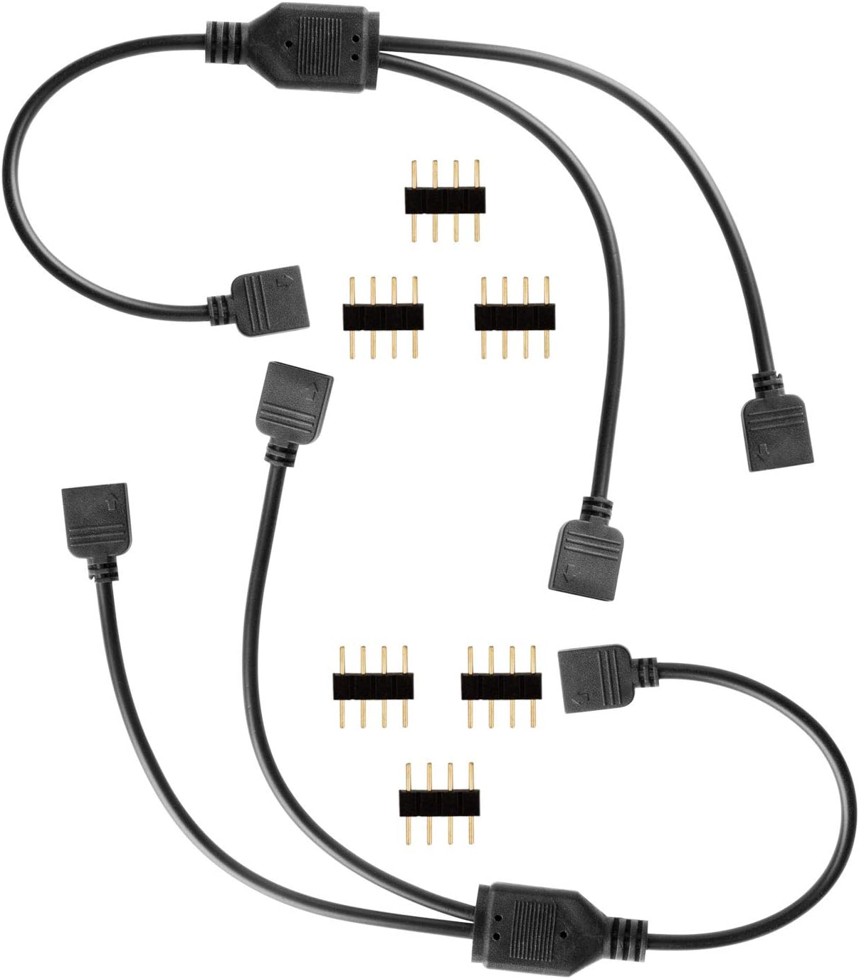 2 Packs 4 Pin Splitter Cable LED Strip Connector 2 Way Splitter Y ...