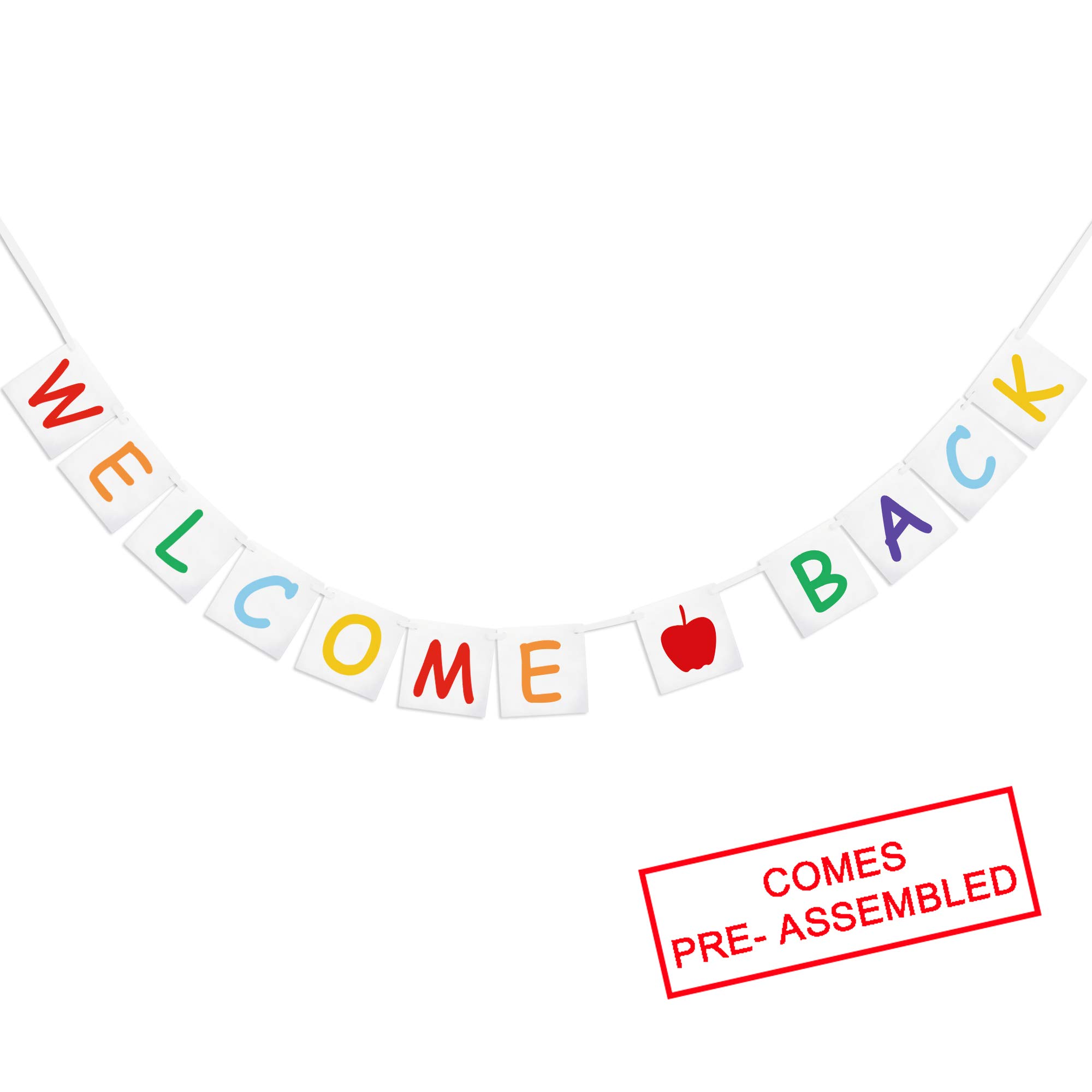 Vintage Welcome Back Banner Bunting With Apple Sign Back To ...