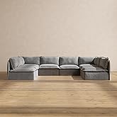 Amazon.com: Anabei Modular Washable 4-Seater U-Sectional in Ash | Deluxe+ Seat | Cloud Pillow ...