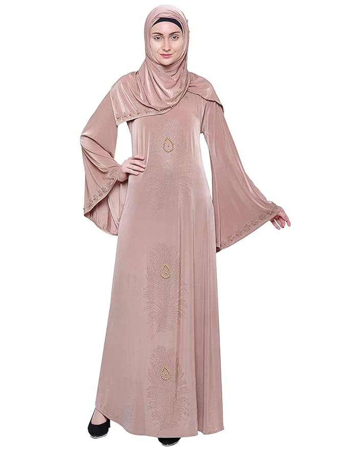 Binish Abaya Burkha for Women's Crystal Lycra Fabric Stone and Beads ...