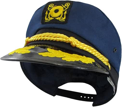 Jacobson Hat Company Yacht Skipper Hat Ship Captain Cap Costume Sailor ...