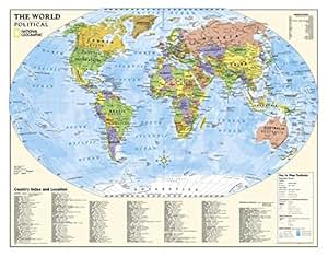 Amazon.com : National Geographic - Laminated Kids Political World ...