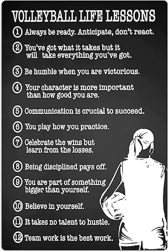Starotore Volleyball Life Lessons Metal Signs Vintage Volleyball ...